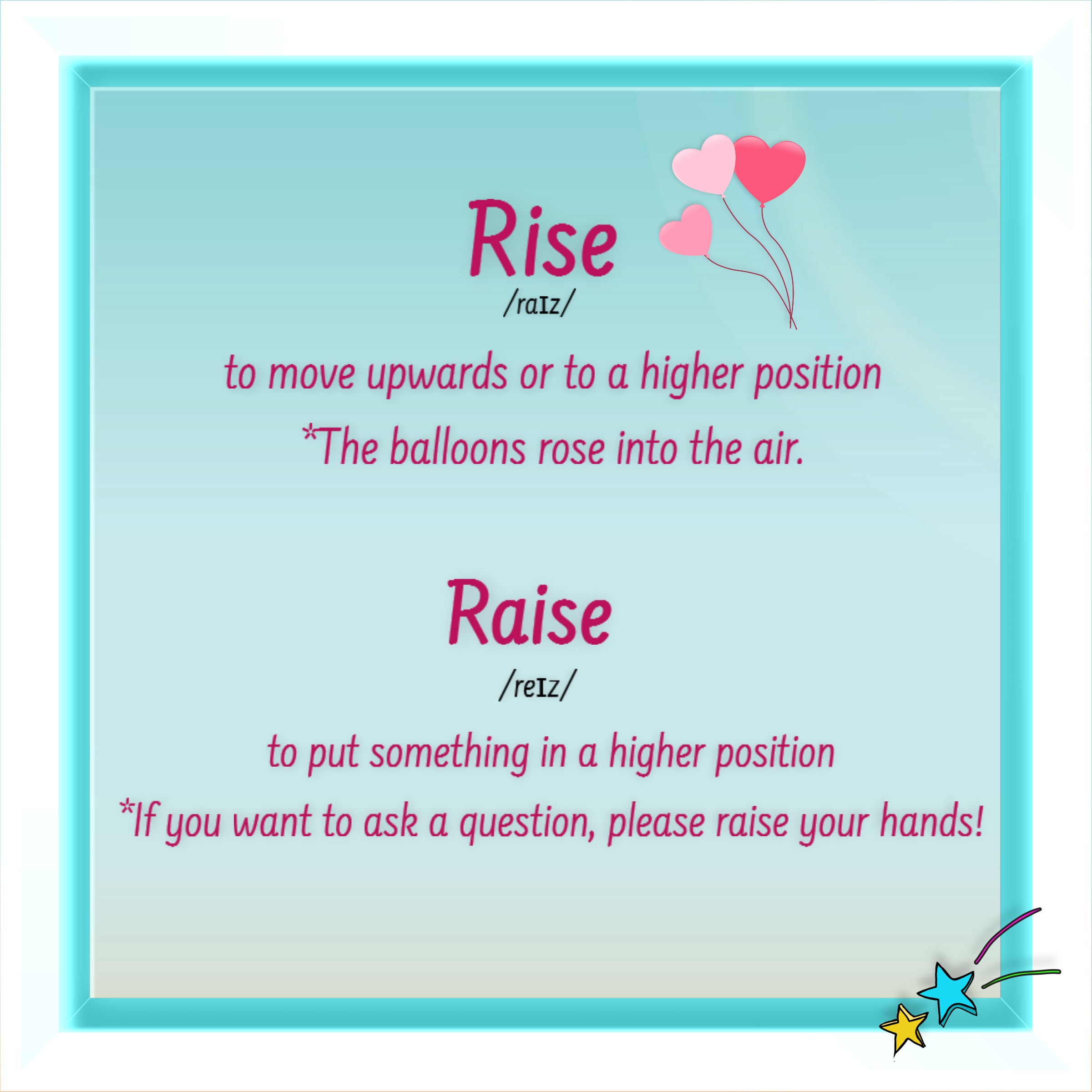 Rise vs Raise – English by Vesna