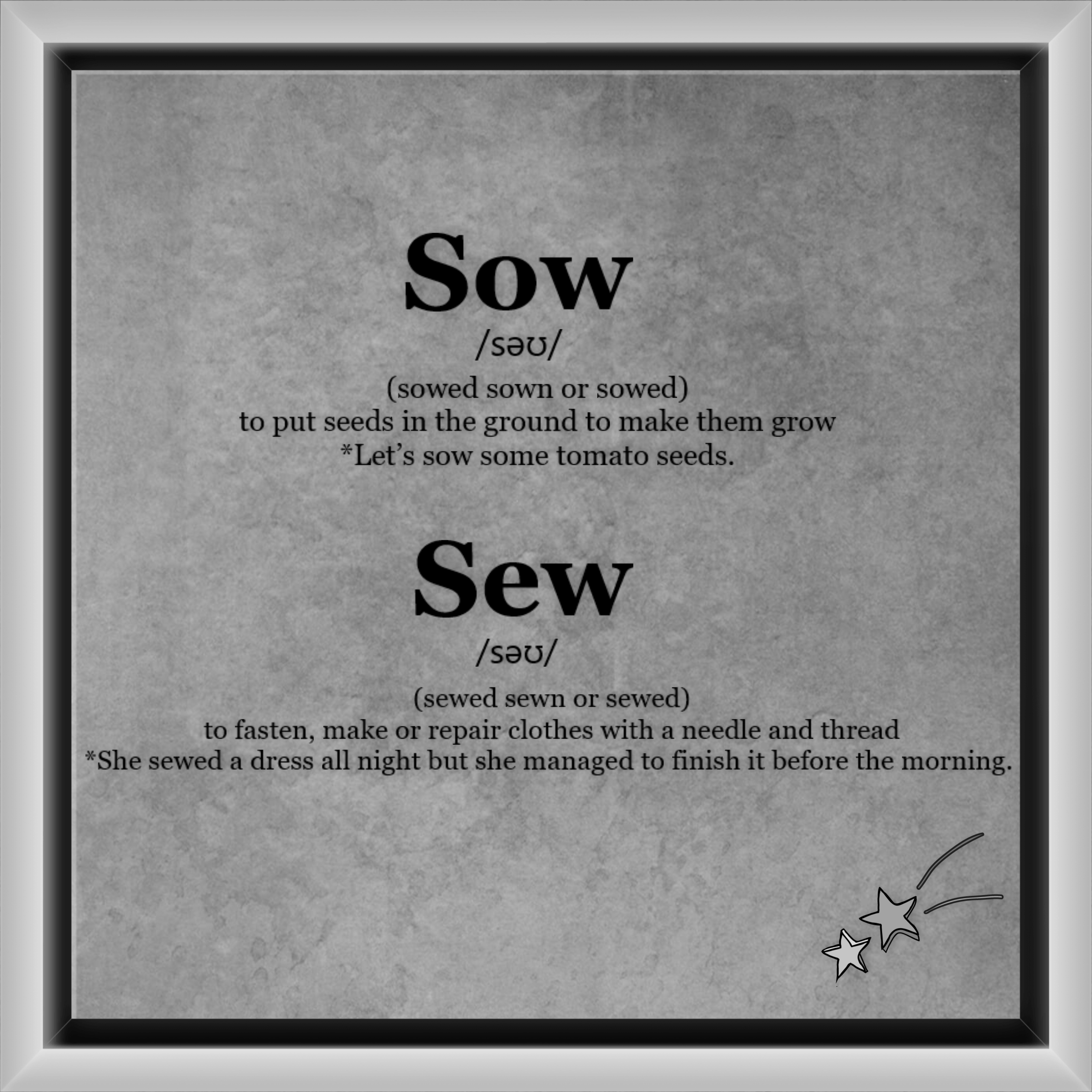 Sow vs Sew 🌱🧵 – Easy English by Vesna