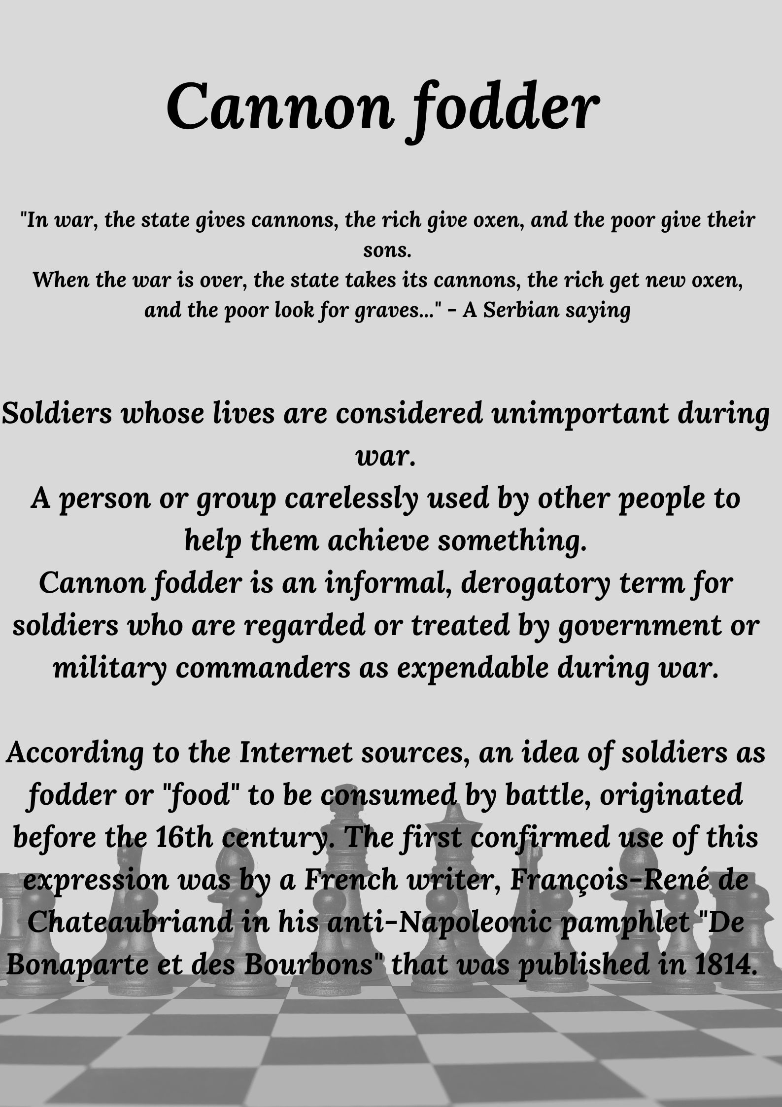 Cannon fodder – Easy English by Vesna